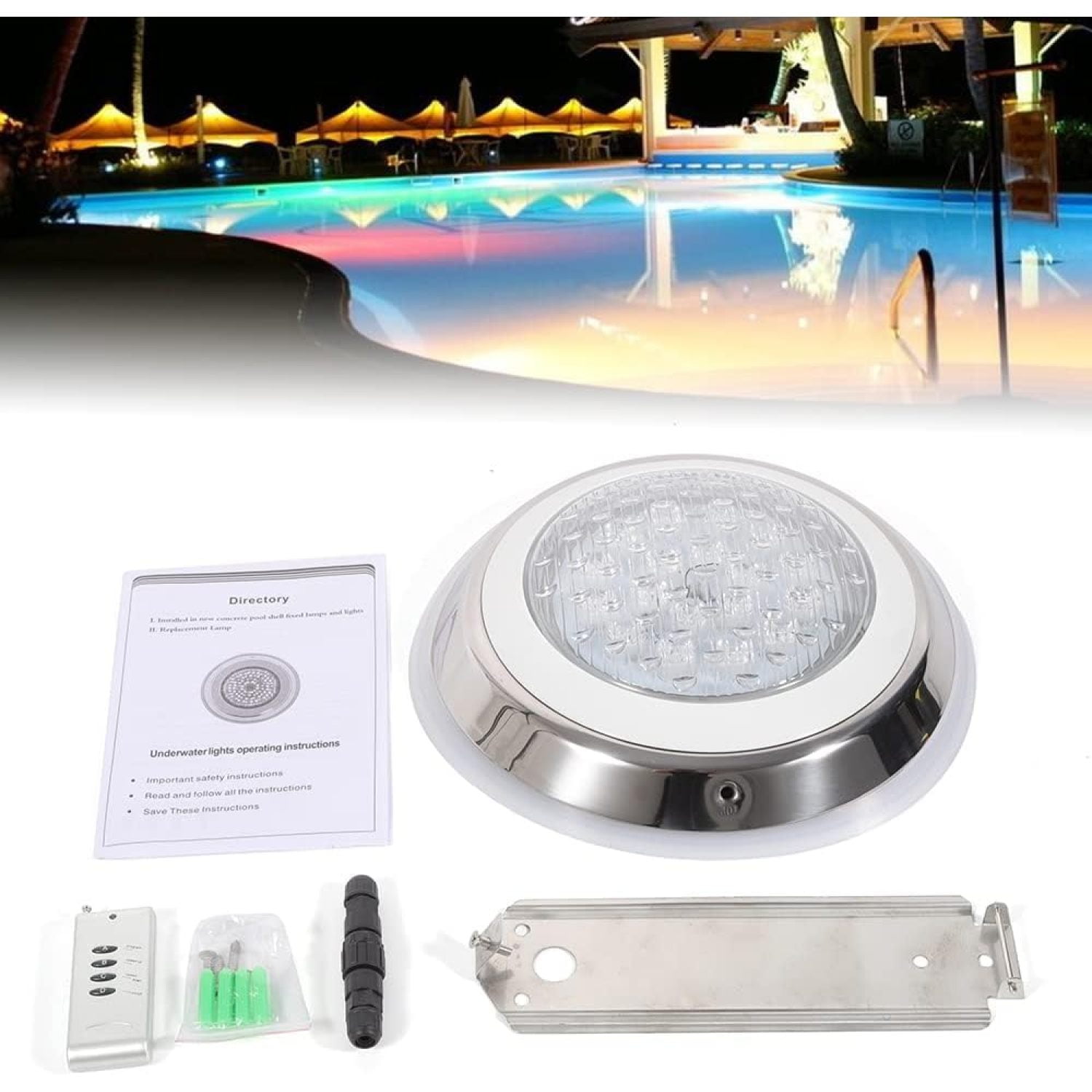 TBVECHI Pool Underwater Light, RGB Color Changing LED Pool Lights ...