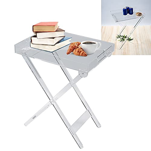 TBVECHI Portable Acrylic Folding Clear Side Table,44Lbs Capacity,for ...