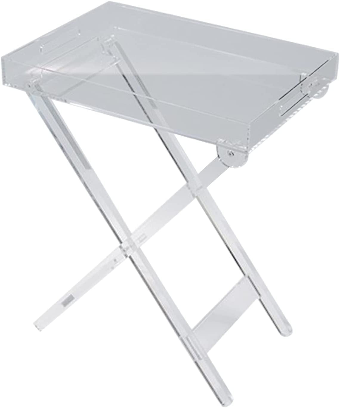 TBVECHI Portable Acrylic Folding Clear Side Table,44Lbs Capacity,for ...