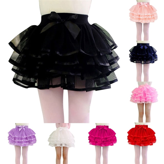 TBWNWG Girls Skirts Toddler Kids Solid Tutu Tiered Party Layered Skirt ...