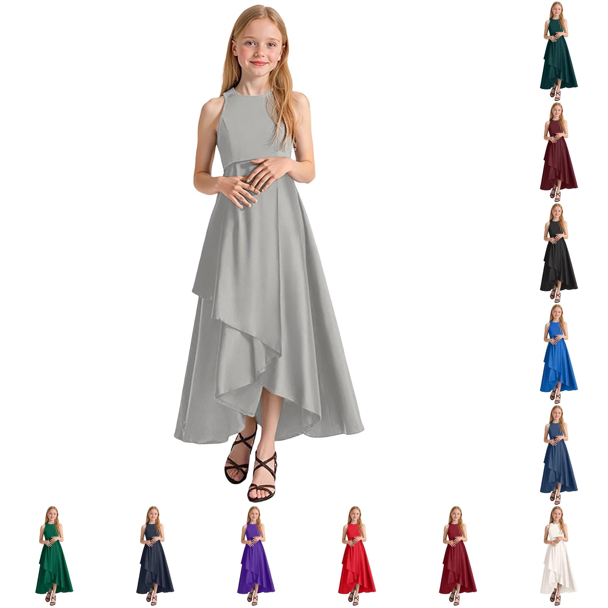 TBWNWG Girls formal Dress for Girls - Elegant Sleeveless Party Gown ...