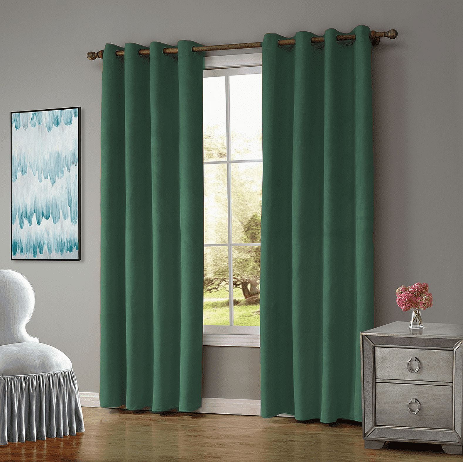 TBWYF 1 Panel Buttonhole Curtain Suede Curtain Blackout Curtain 52 ...