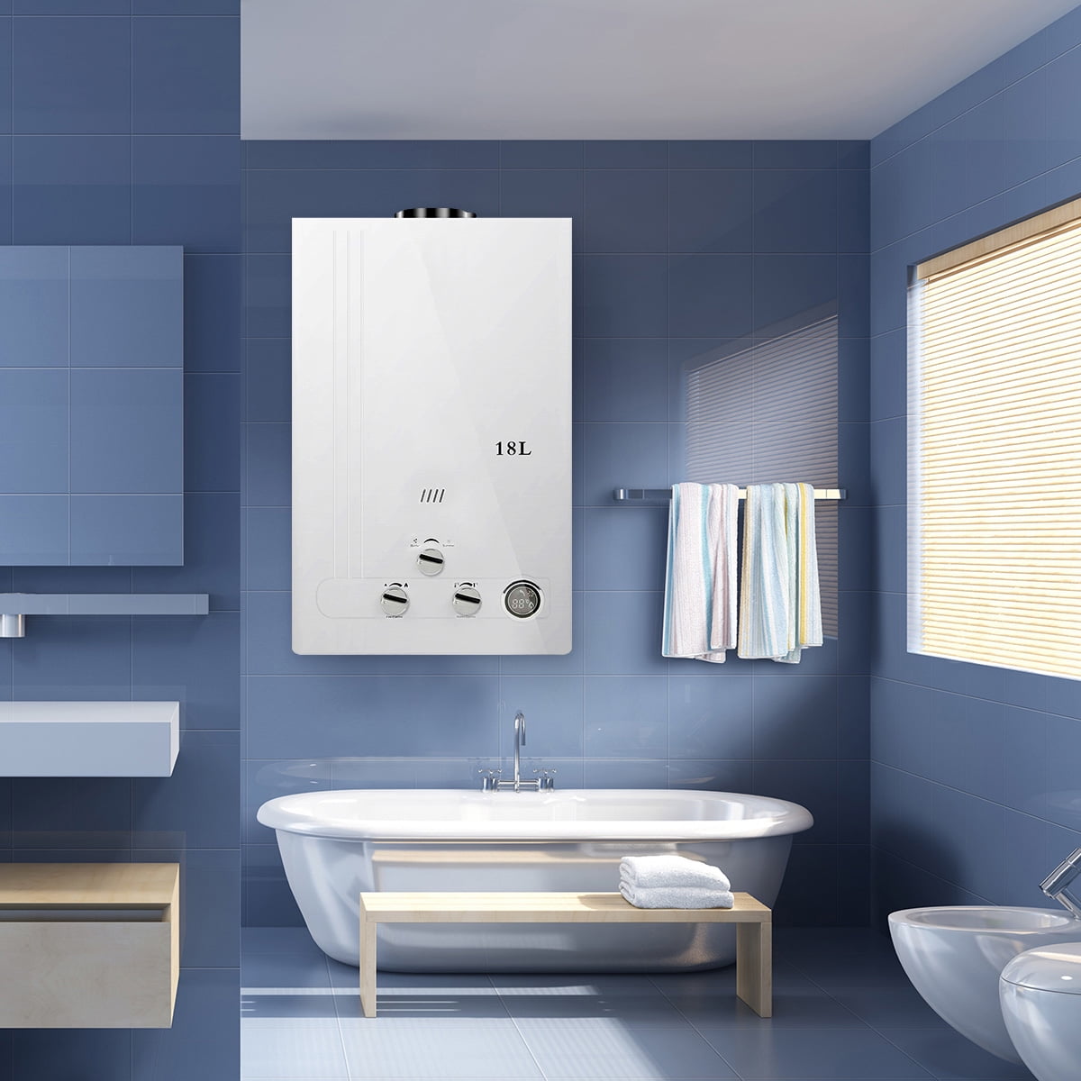 TC-HOME 4.8 GPM 18L Tankless Water Heater LPG Liquid Propane Gas ...