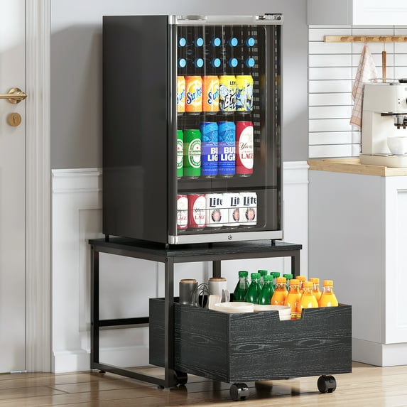 TC-HOMENY Mini Fridge Stand with Storage Space, Refrigerator Stand ...