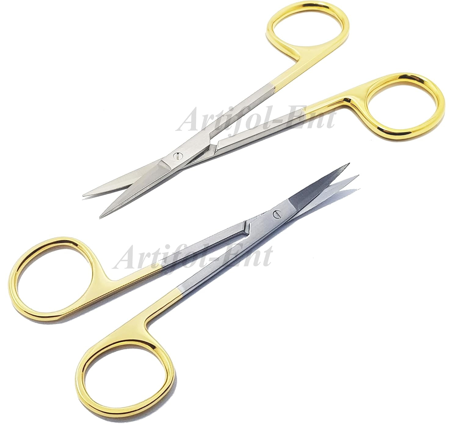 TC Iris Scissor Straight & Curved 4.5” (11.5 cm) With Stainless Steel ...