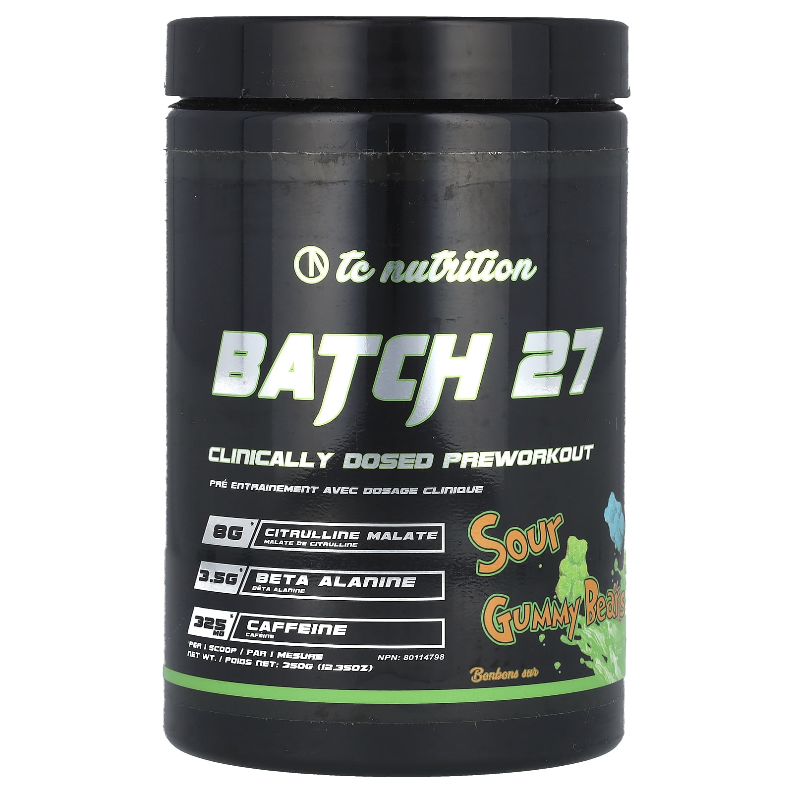 TC Nutrition Batch 27, Clinically Dosed Preworkout, Sour Gummy Bears ...
