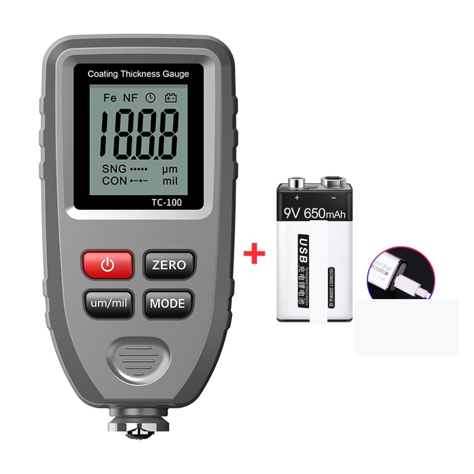 TC100 Car Paint Coating Thickness Gauge 0.1um/0-1300 Car Paint Film ...