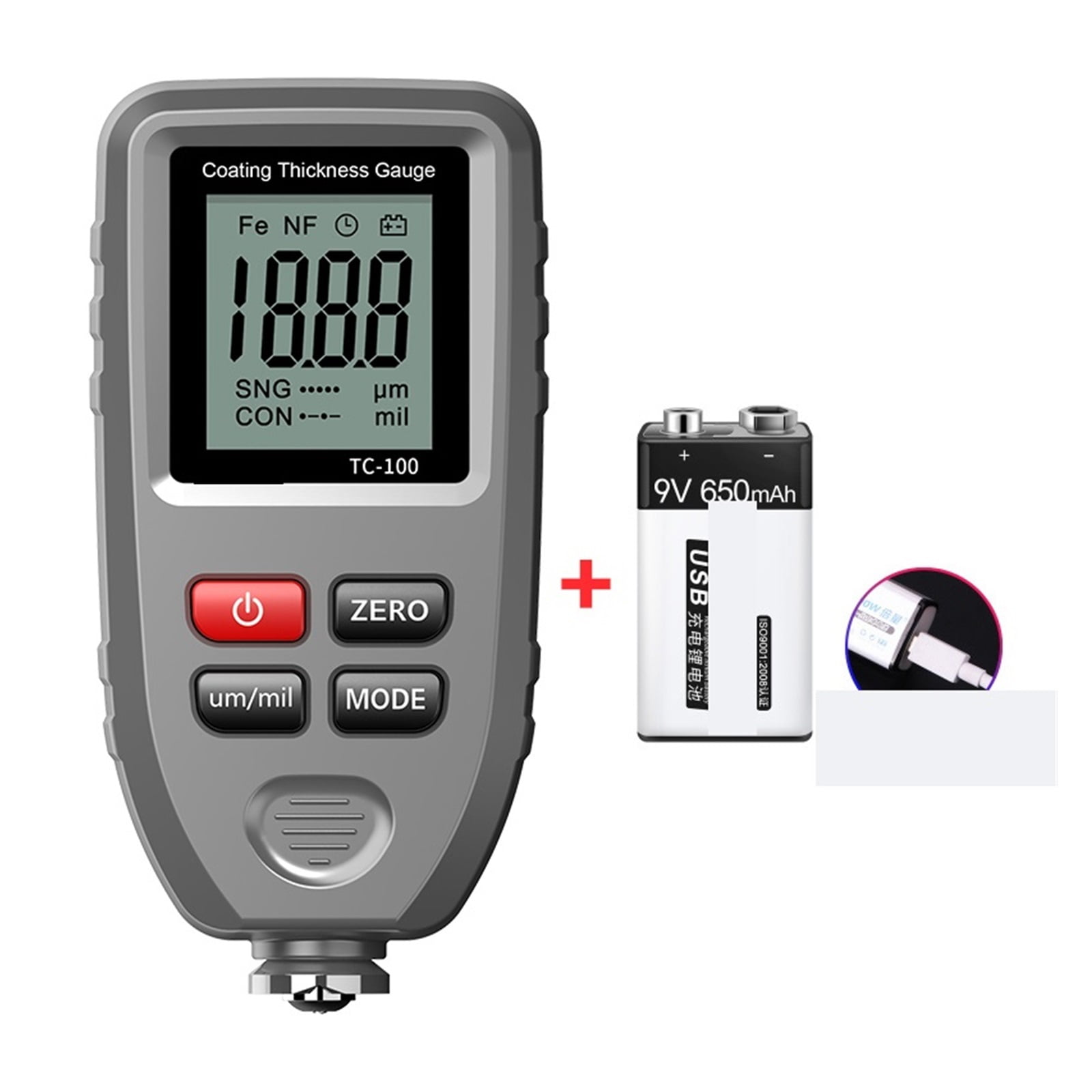TC100 White Car Paint Coating Thickness Gauge Car Paint Film Thickness ...