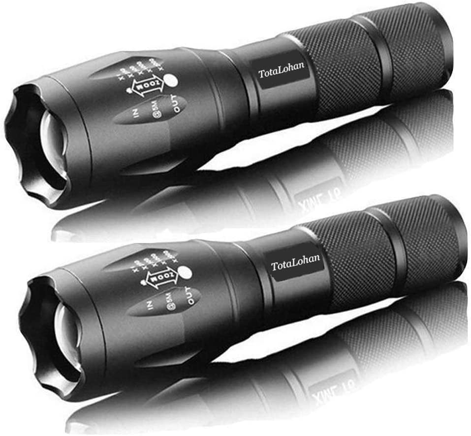 TC1200 Military Grade 2000 Lumen 5 Mode LED Tactical Flashlight Torch for Hurricane Camping Biking Hiking Home Emergency 2 Pack Walmart