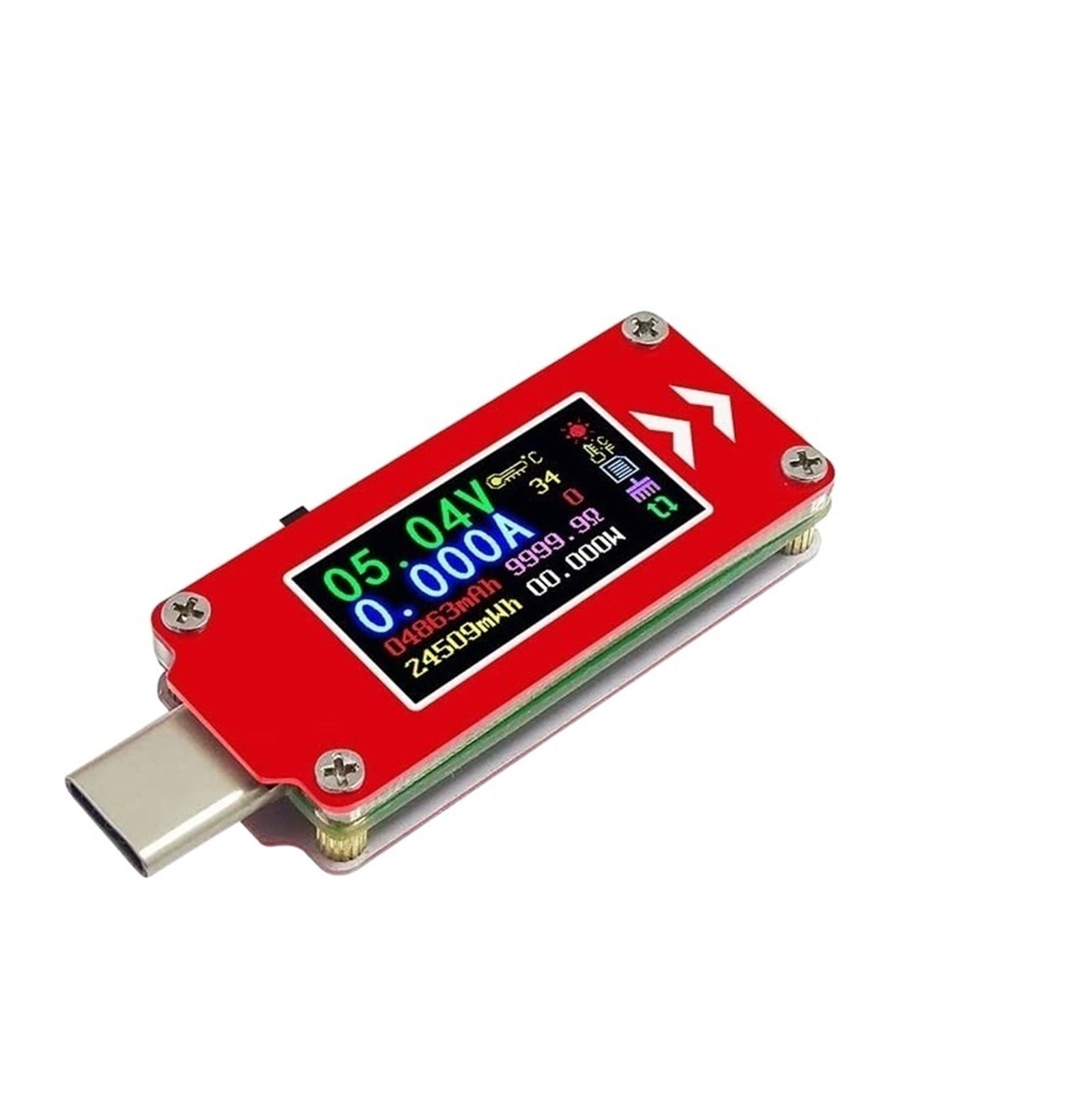 TC64 Color USB Voltmeter Ammeter LCD Display Voltage Meter Current ...