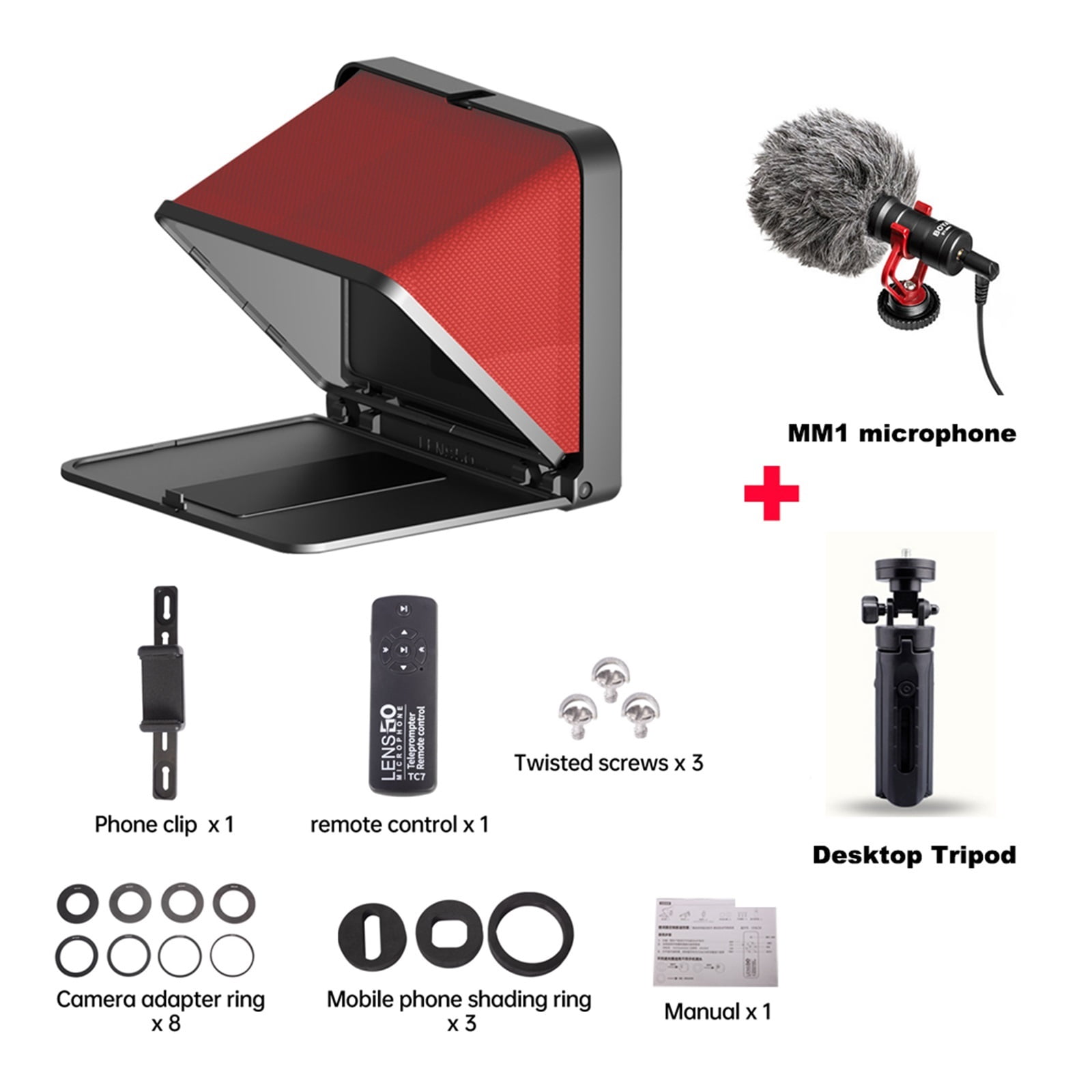 TC7 Fold Prompter Portable Teleprompter For Phone Camera For Live ...