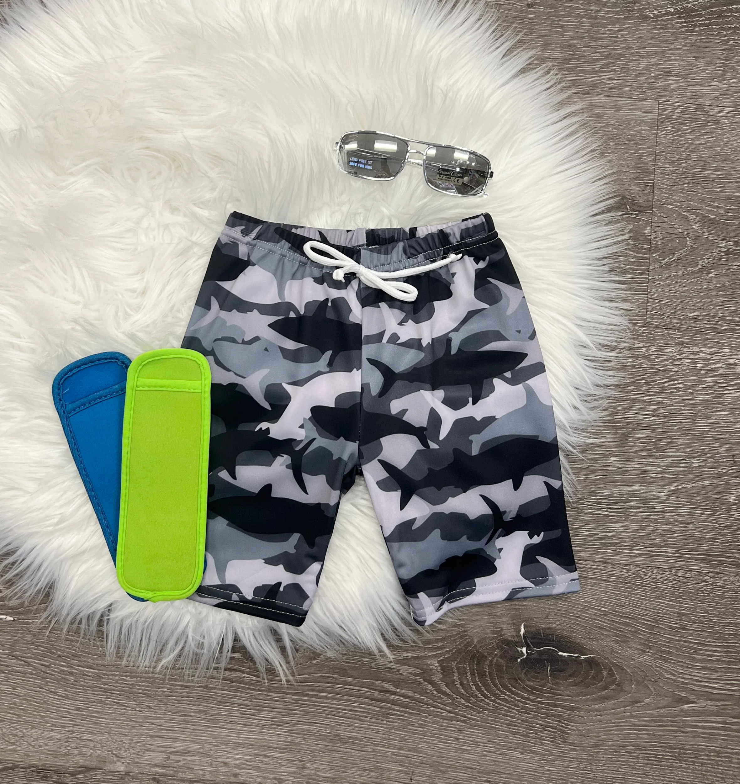 TCB Camo Shark Swim Trunks - Walmart.com