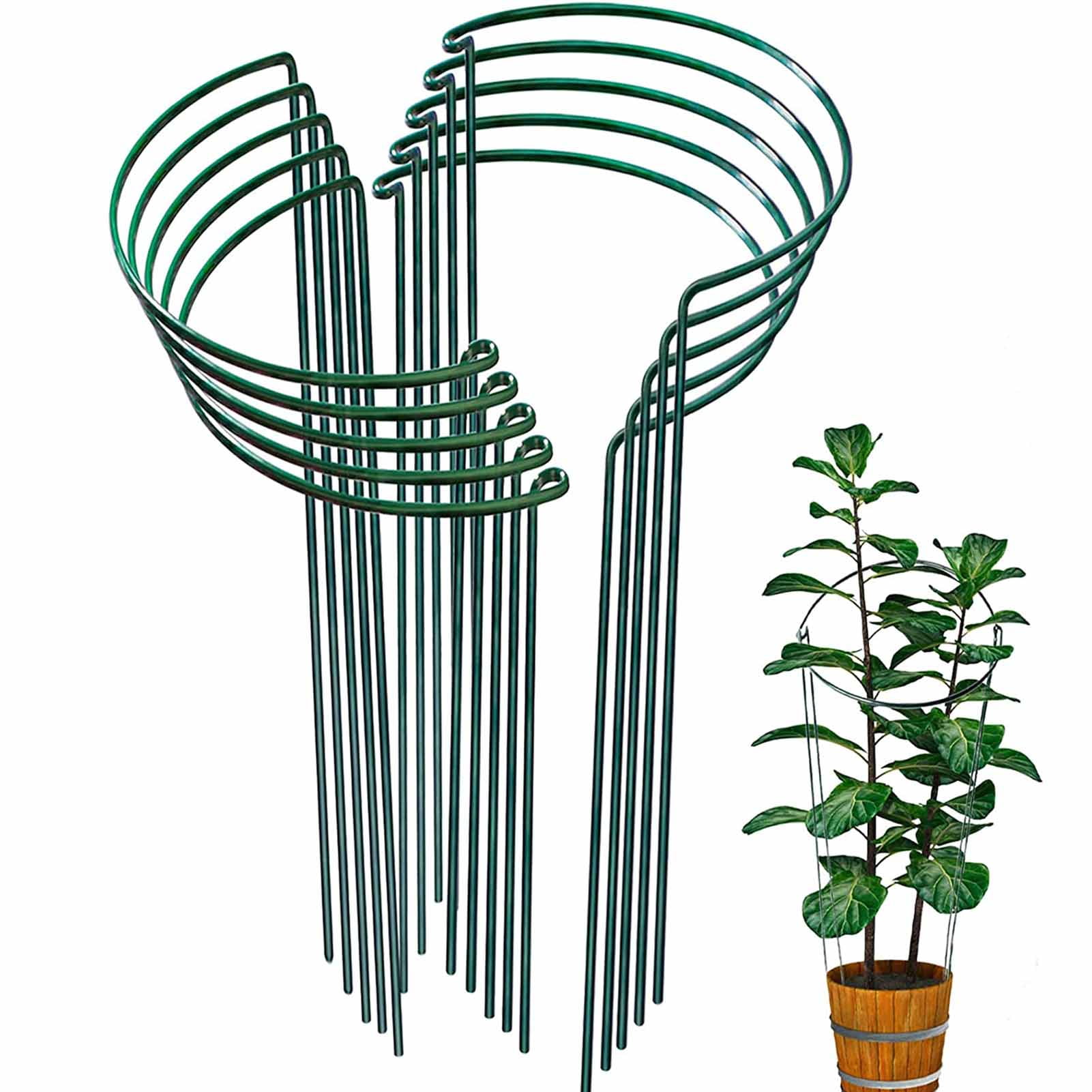 "TCBWFY 10 Pack Heavy Duty Garden Plant Support Stakes, 10"" Wide x 24 ...