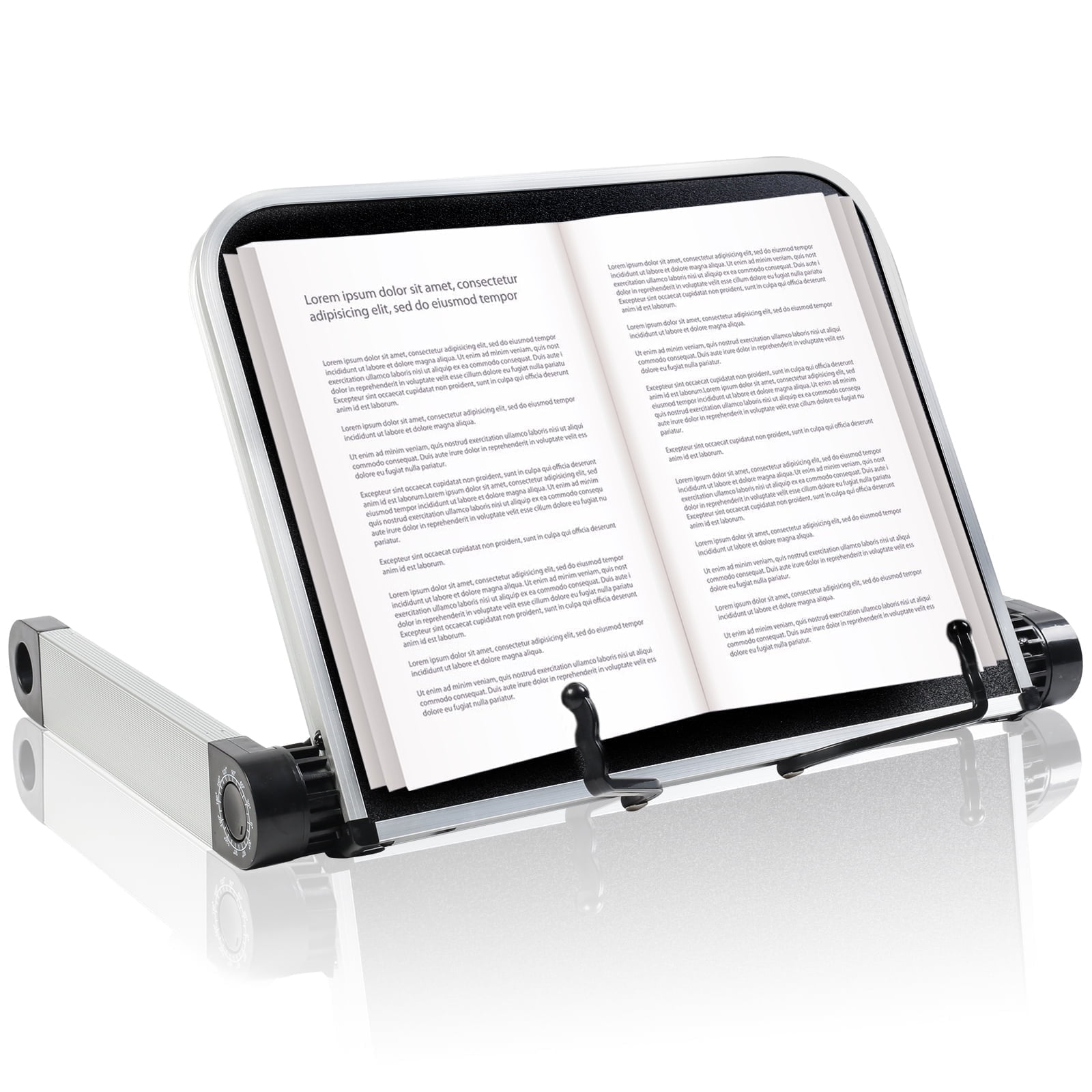 Adjustable Book Holder Tray with 2 Page Paper Clips,Multifunctional ...