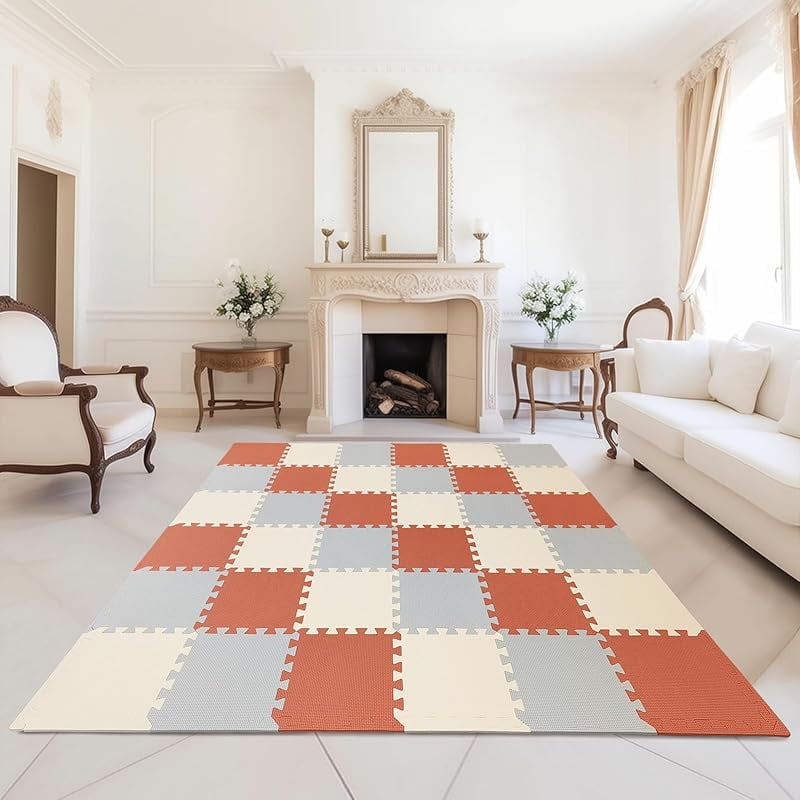 TCBunny Kids Soft EVA Foam Jigsaw Puzzle Play Mat, 18 Interlocking ...