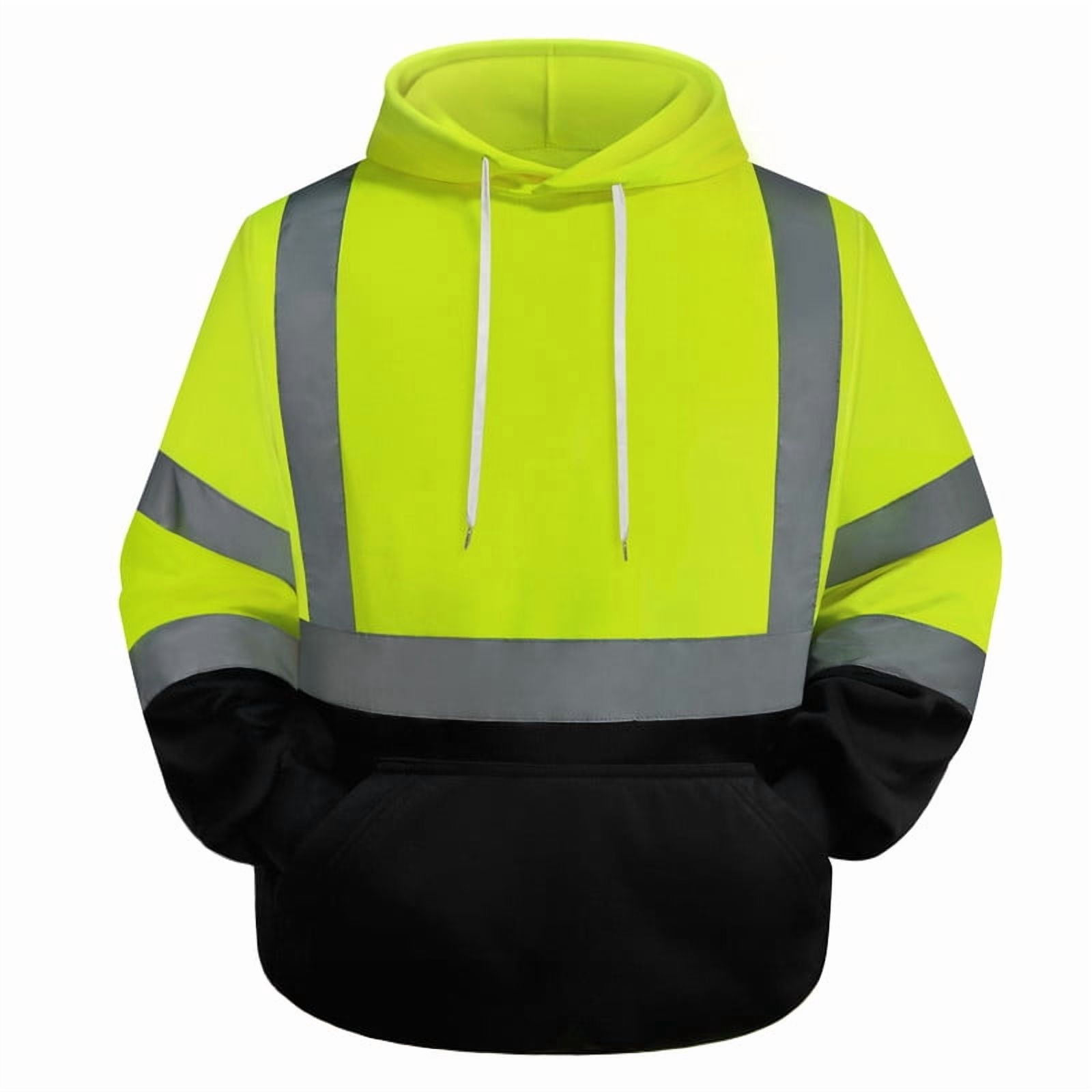 TCCFCCT Hi Vis Hoodie for Men Women Class 3 Safety Jacket Reflective ...