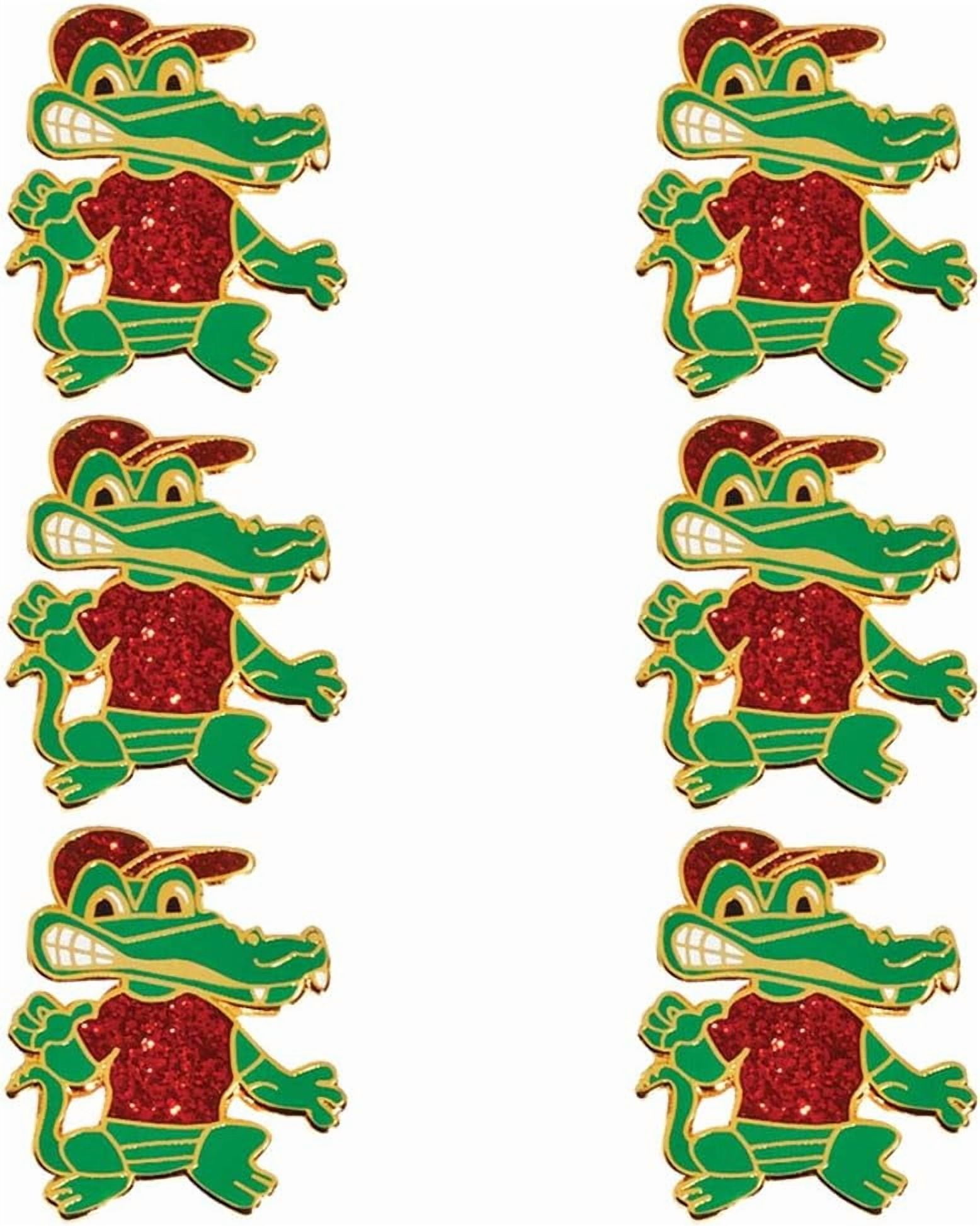 TCDesignerProducts Green and Gold Alligator Metal Mascot Award Pins, 6 ...