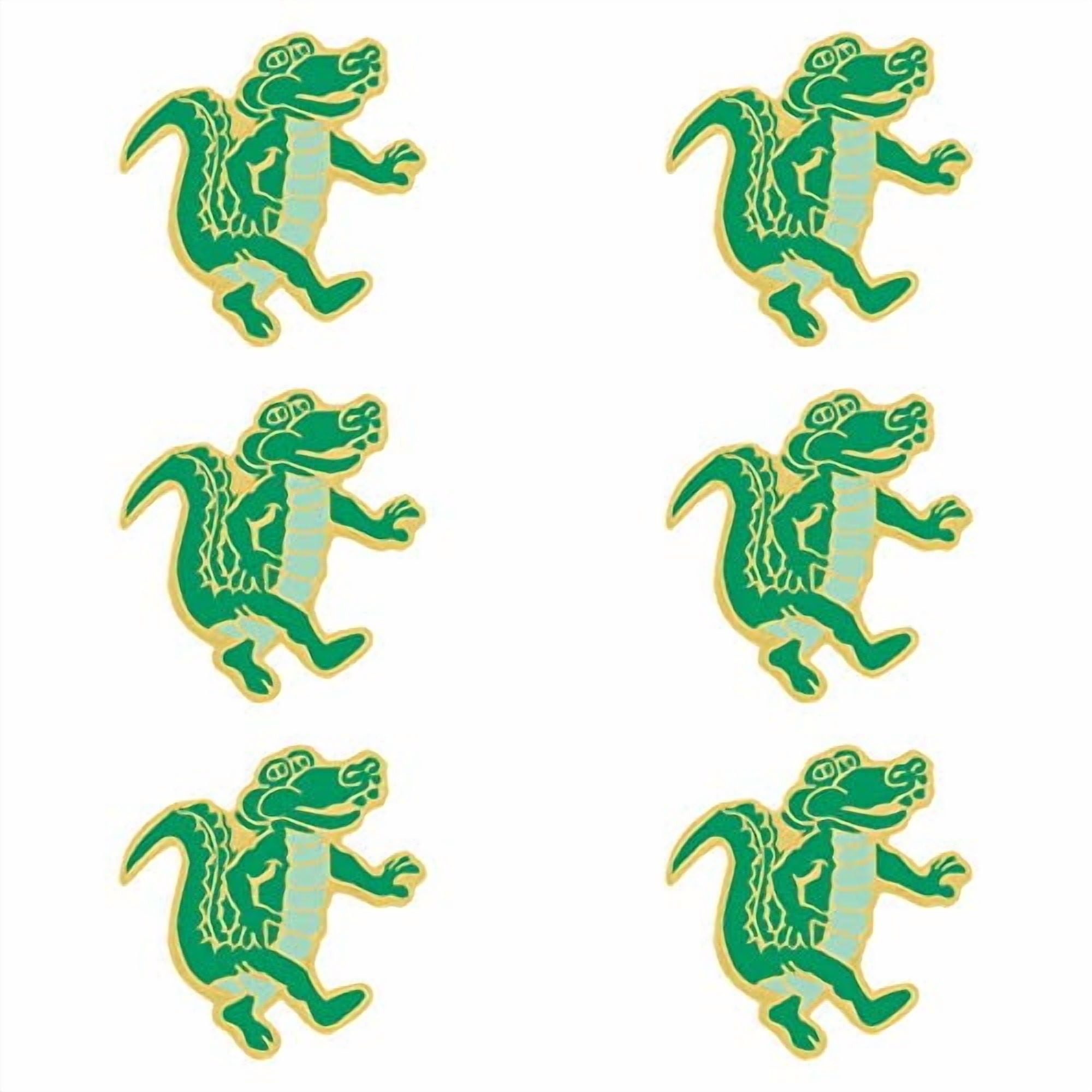TCDesignerProducts Green and Gold Alligator Metal Mascot Award Pins, 6 ...