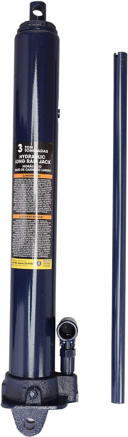 TCE 3 Ton Hydraulic Long Ram Jack with Single Piston Pump and Clevis ...