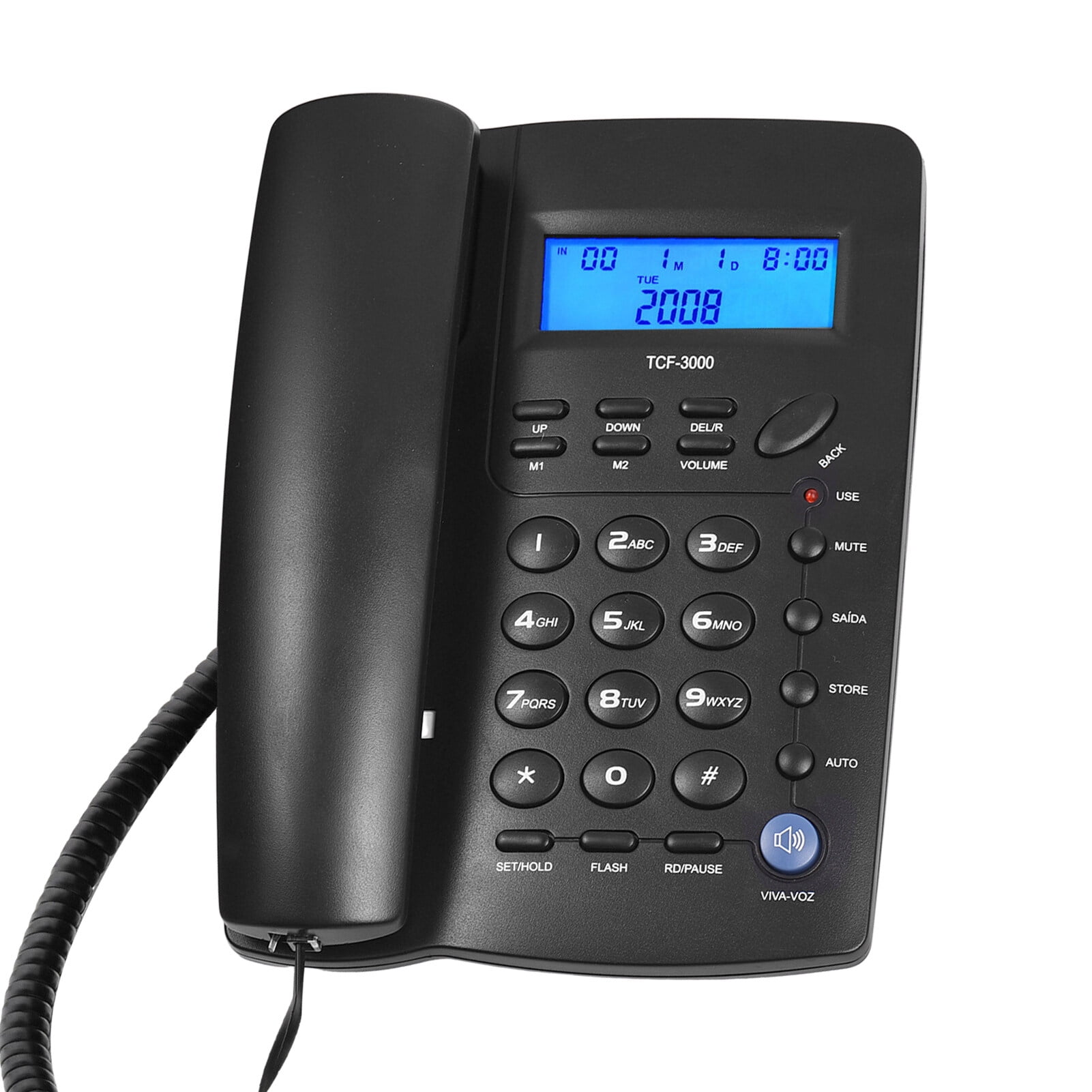 TCF3000 Black Corded Phone with Memory Key Landline Phone Telephone ...