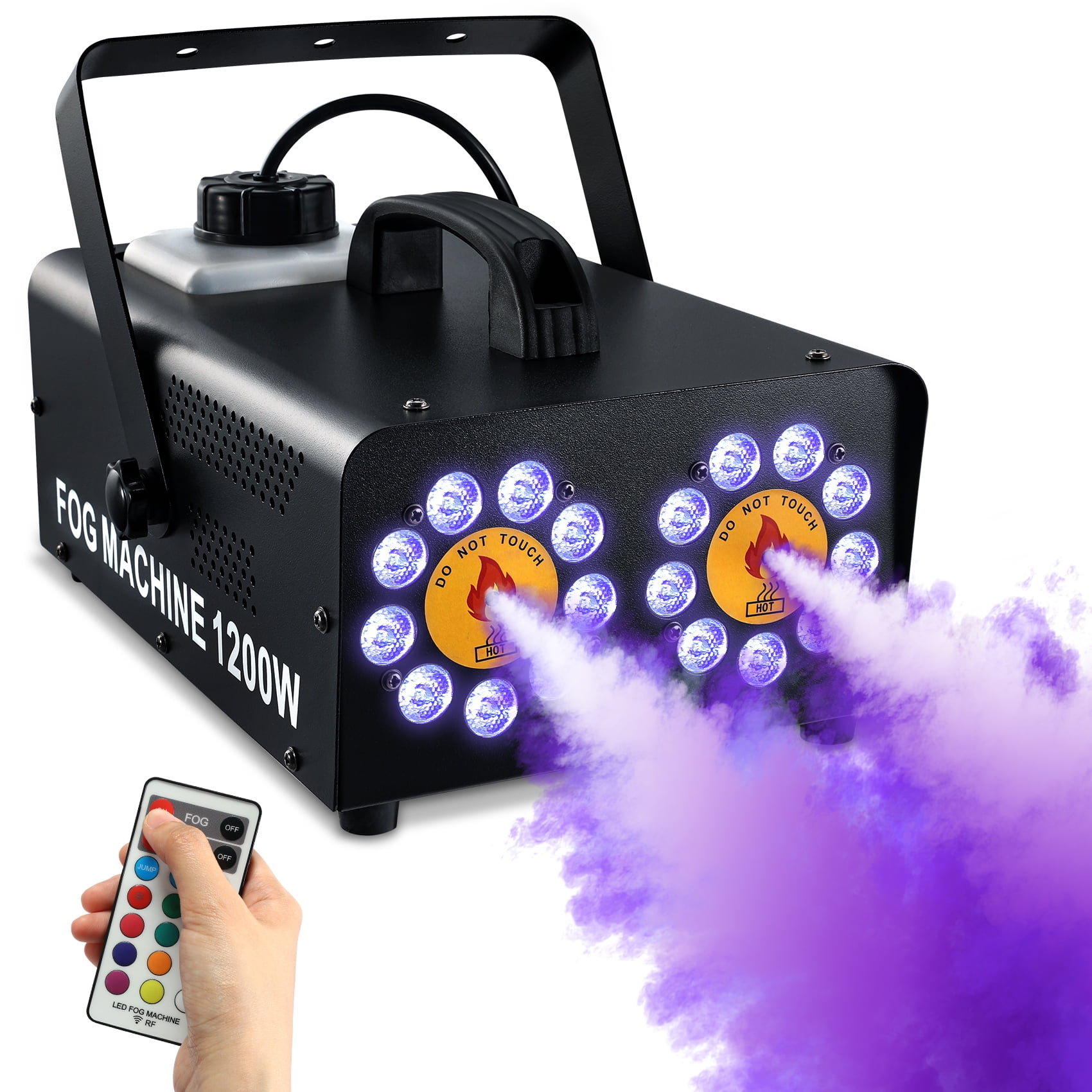 TCFUNDY 1200W Dual Nozzle Fog Machine, Horizontal Spray Fogger w/ 18 ...