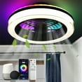 TCFUNDY 18" Smart Ceiling Fan w/ Light, RGB & LED, Smart Control ...