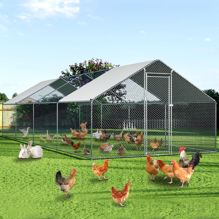 Large Backyard Chicken Enclosure 90.6" Large Backyard Wood Chicken