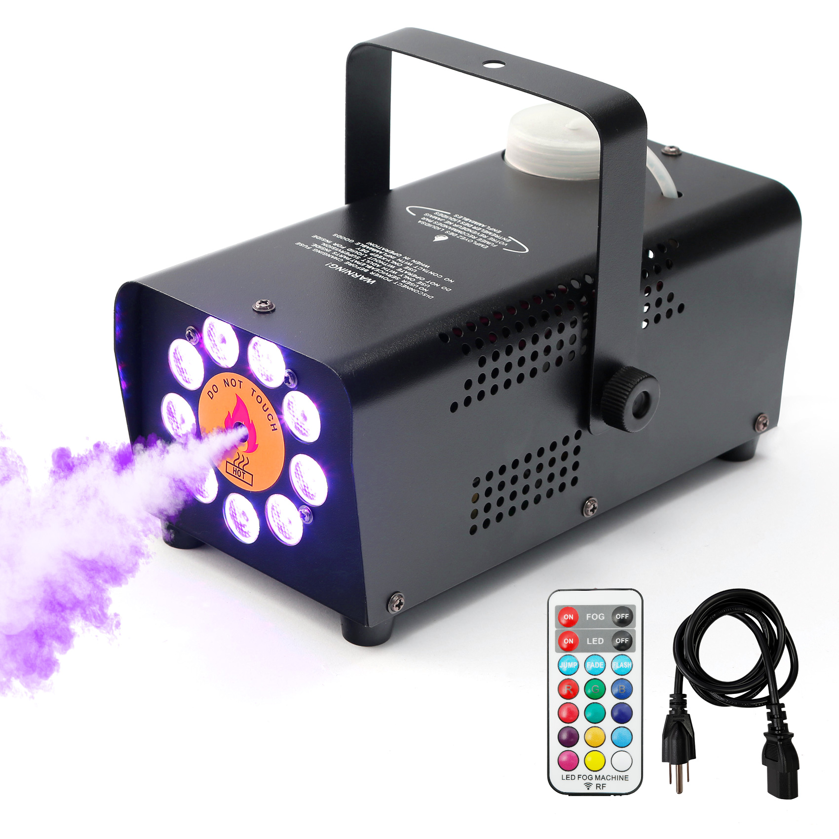 TCFUNDY 500W Fog Machine w/ LED RGB 9IN1 Fogger Smoke Maker Vertical ...