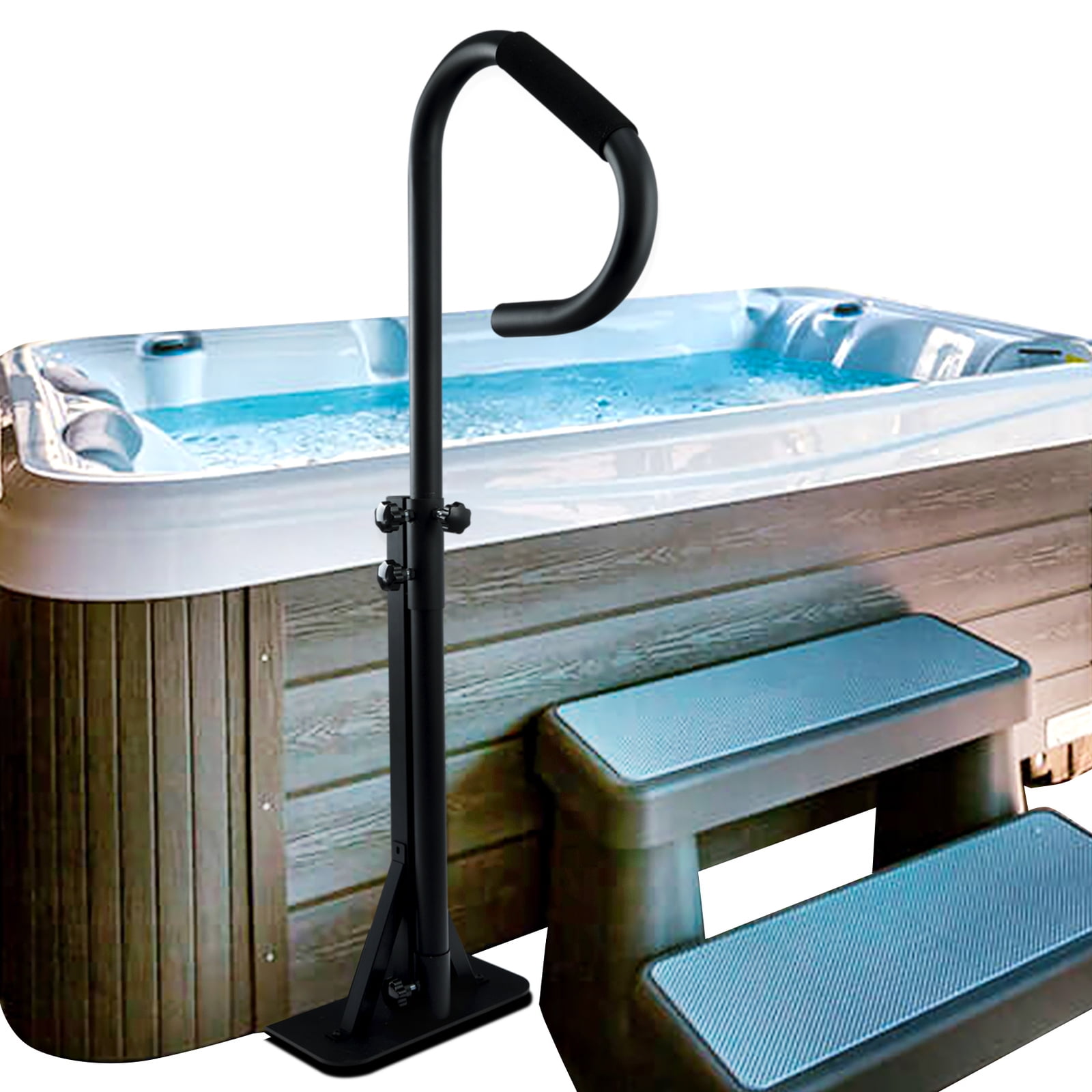 TCFUNDY 60" Hot Tub Spa Handrail Slide-Under Base Spa Ladder Safety ...