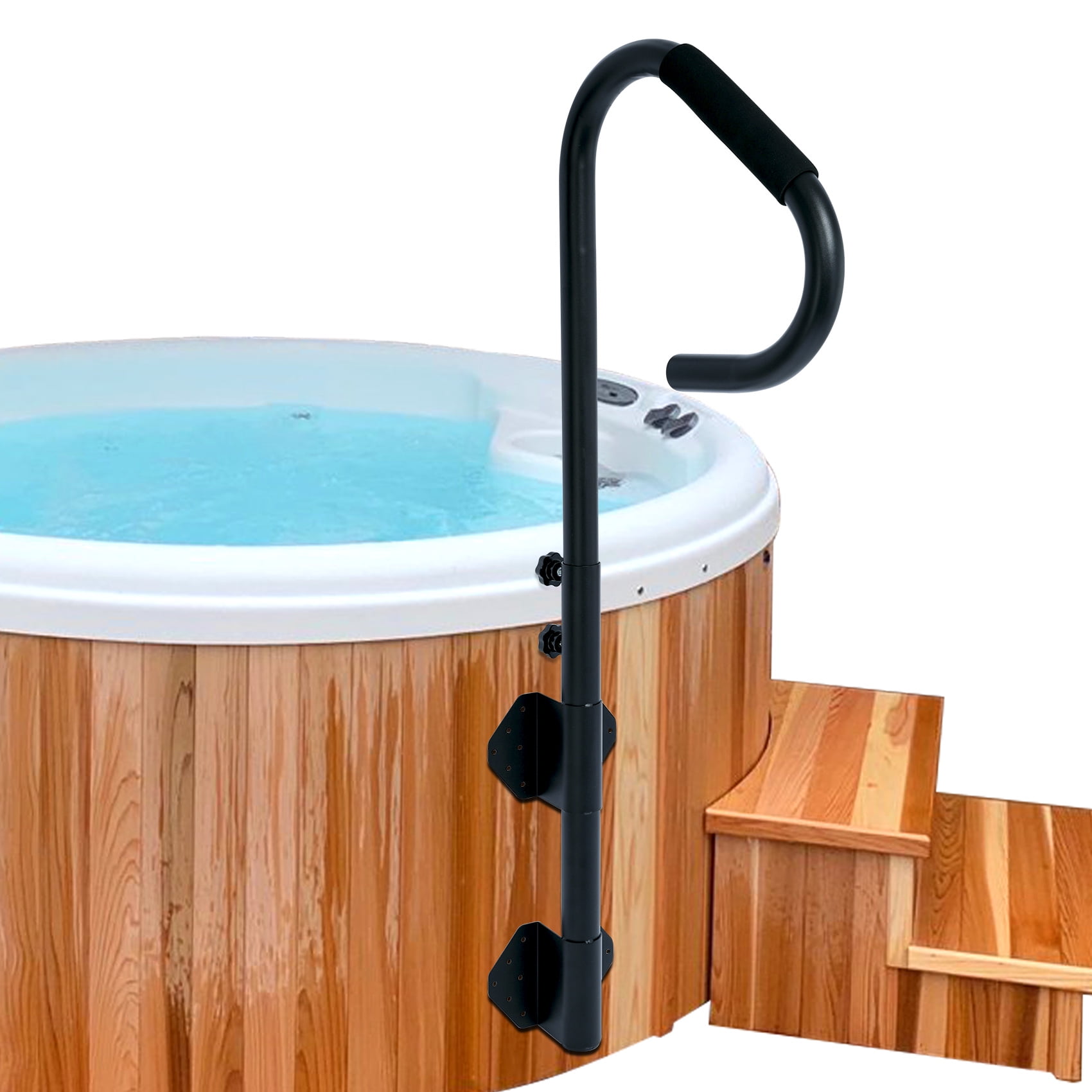 TCFUNDY Hot Tub Handrail, Adjustable Height, Sponge Grip, Swiveling Spa ...