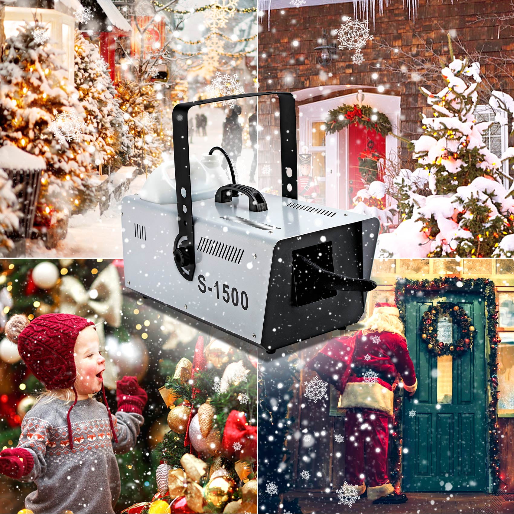 TCFUNDY 1500W Snow Machine, Indoor & Outdoor Artificial Snowflake Maker ...