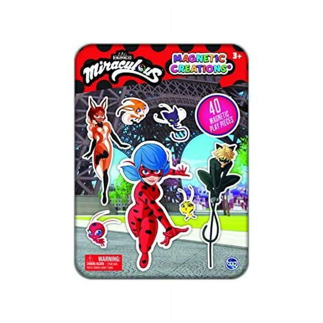 TCG Toys Miraculous Ladybug & Cat Noir Magnetic Playset Tin with 40 Pop ...