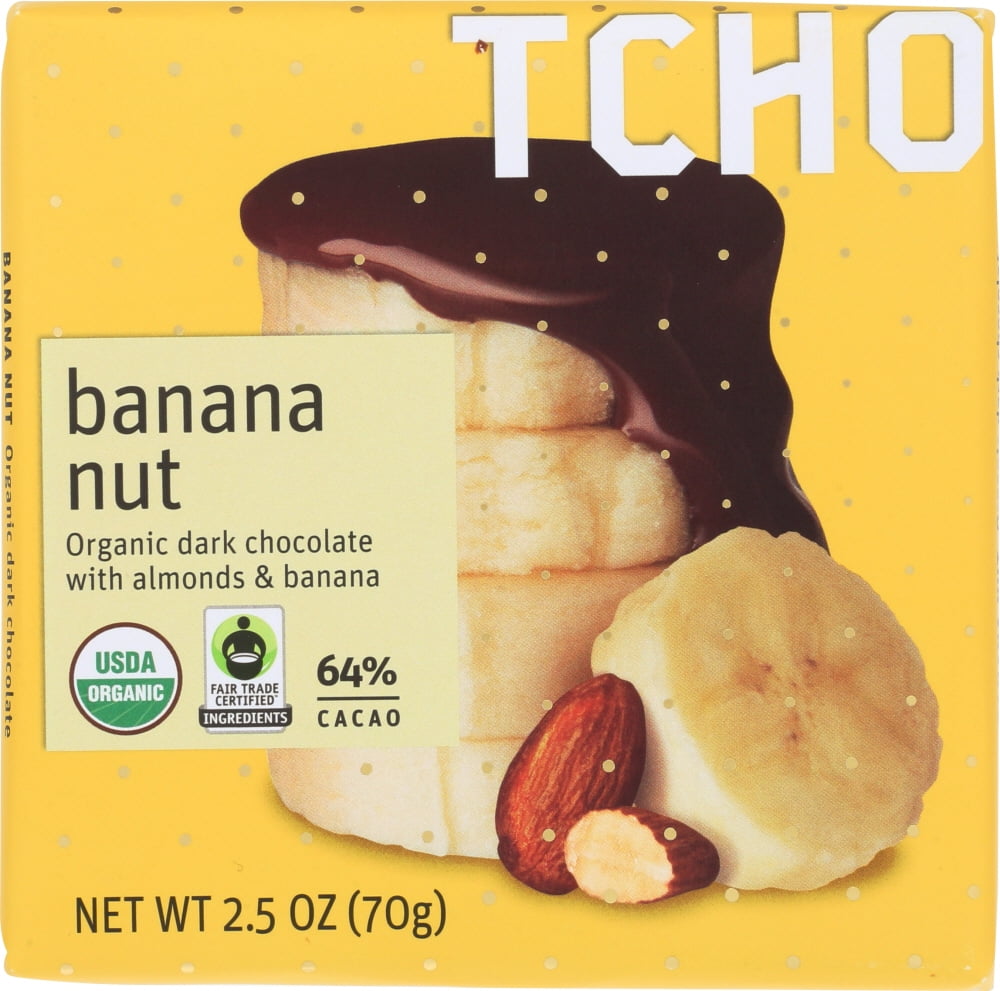 TCHO: Dark Chocolate Banana Nut Bar, 2.5 oz - Walmart.com