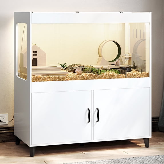 TC-HOMENY Large Transparent Hamster Cage with RGB Lights & Independent ...