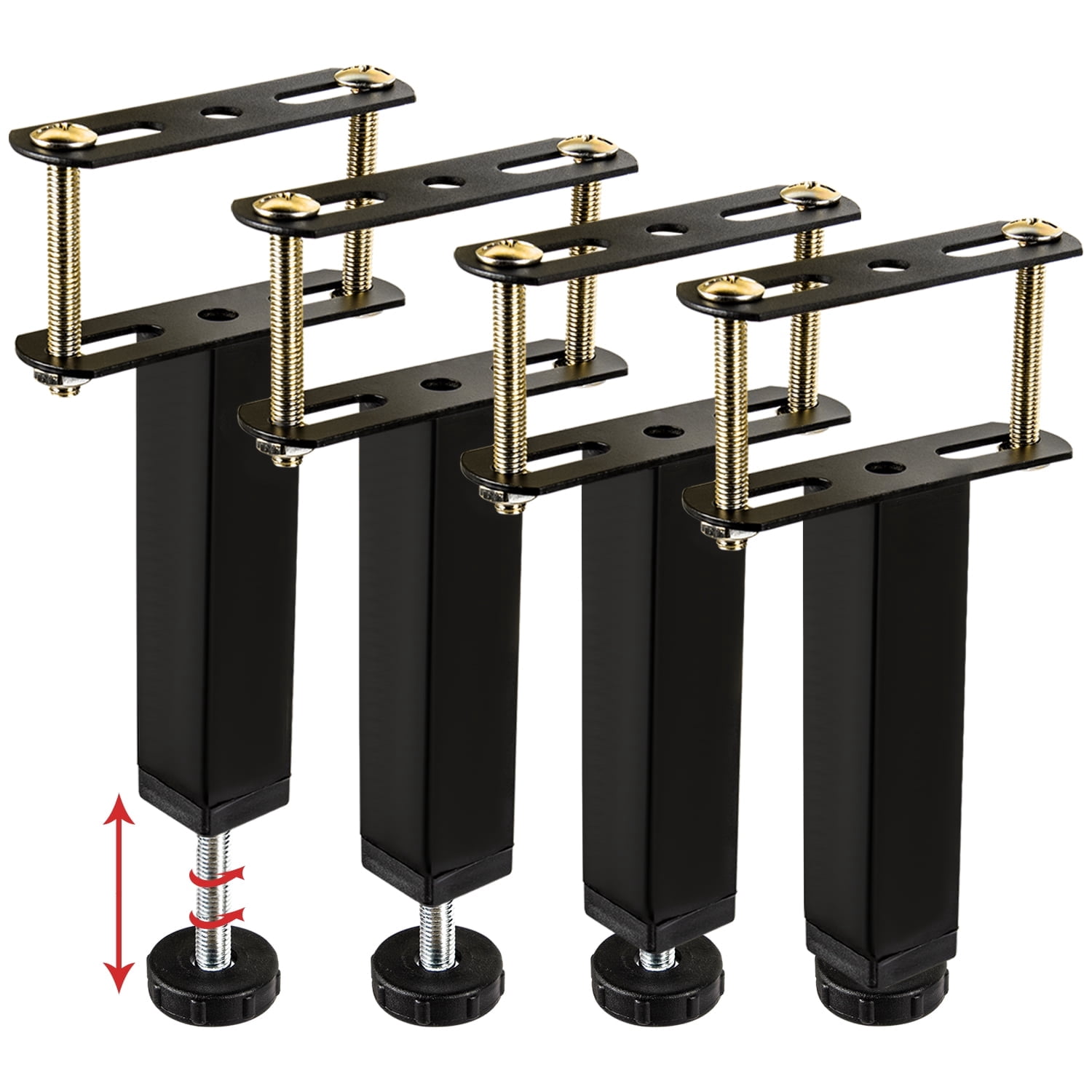 TCHOSUZ 6 inch / 15cm Adjustable Metal Furniture Legs, Pack of 4 T ...