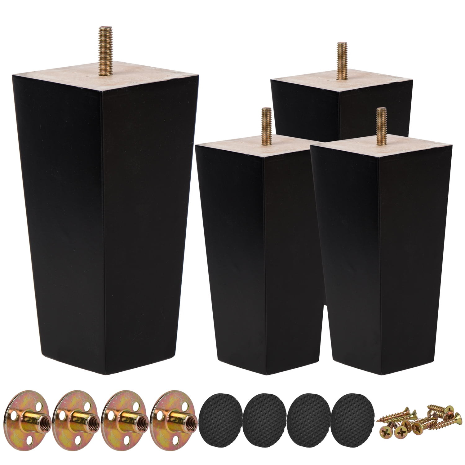 TCHOSUZ 8 Inch / 20 cm Wooden Furniture Legs, Set of 4 Solid Wood Mid ...