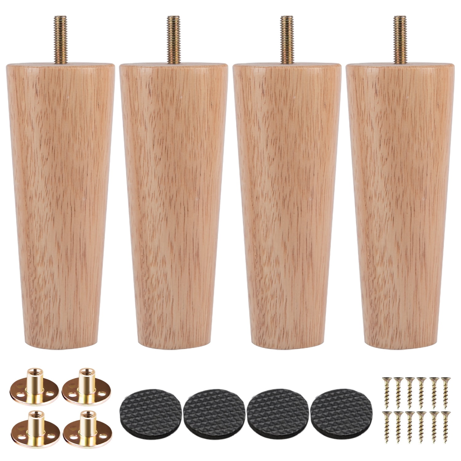 TCHOSUZ 8 inch / 20cm Wooden Furniture Legs, Set of 4 Solid Wood ...