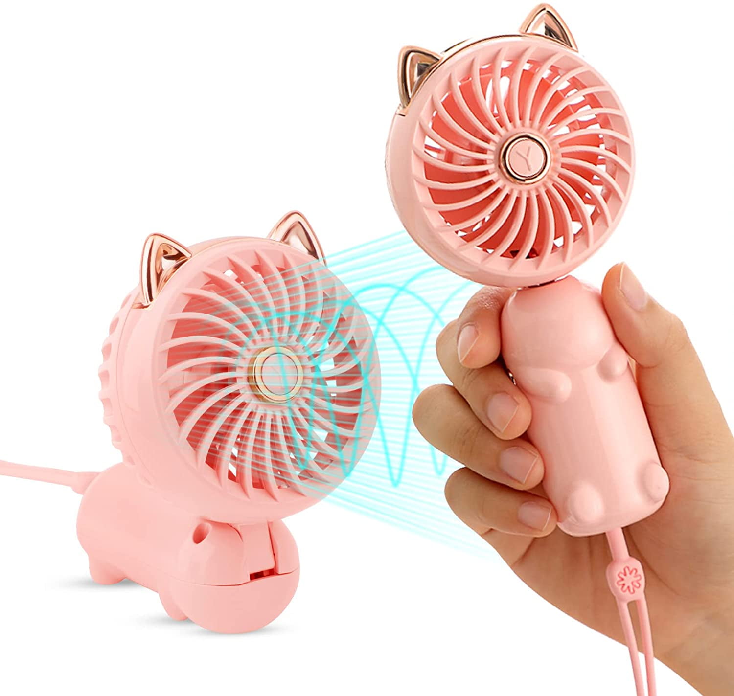 TCJJ Mini Handheld Fan, Rechargeable Pocket Size USB Fan, 3 Speeds ...
