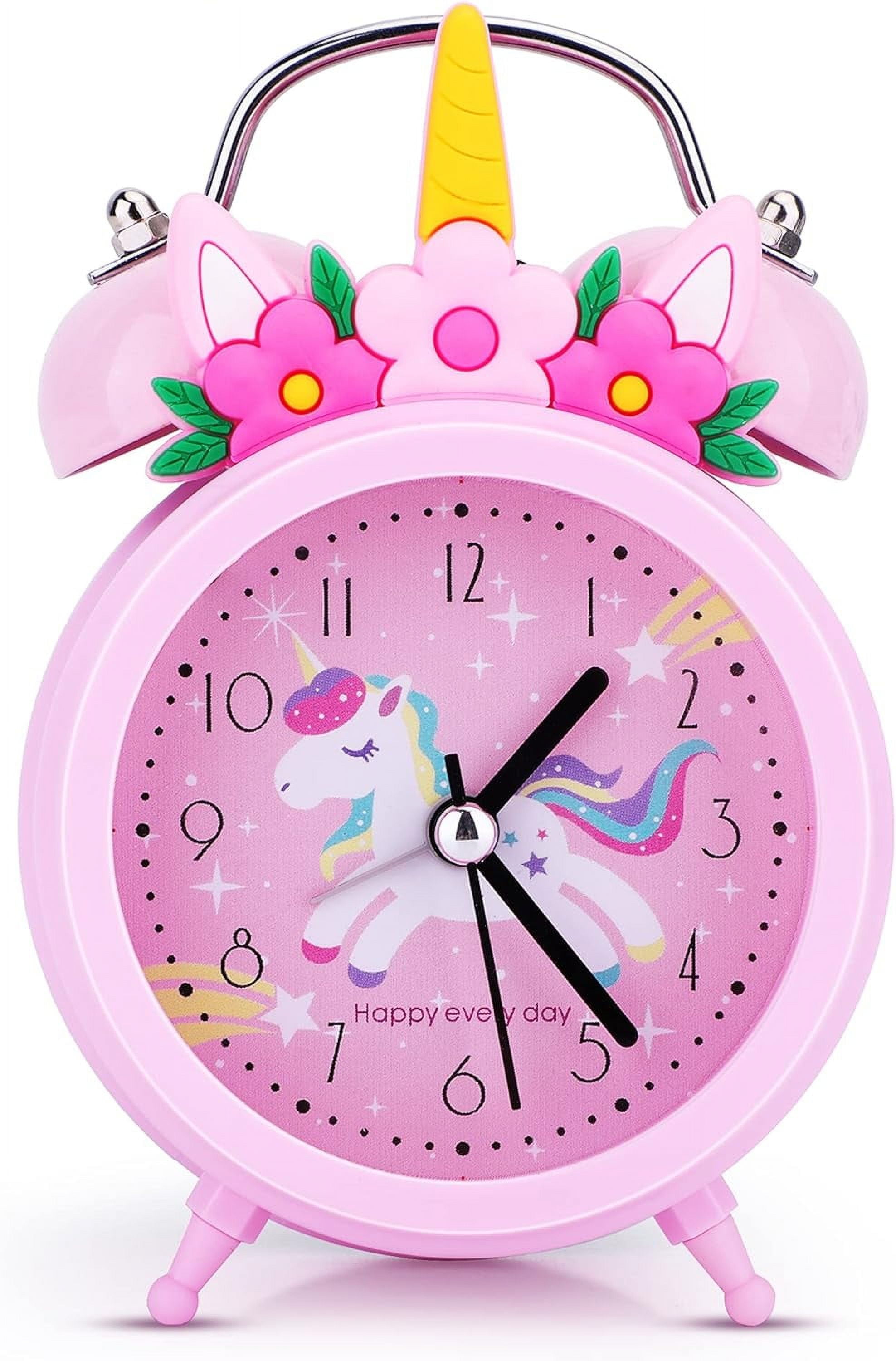 TCJJ Unicorn Alarm Clock Girl, Non-Ticking Kids Alarm Clock Girl,Silent ...