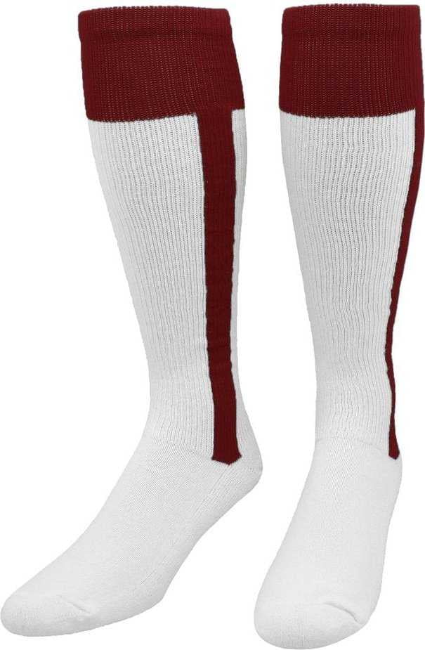 TCK 2-N-1 Premium Knee High Stirrup Socks - Maroon White - Walmart.com