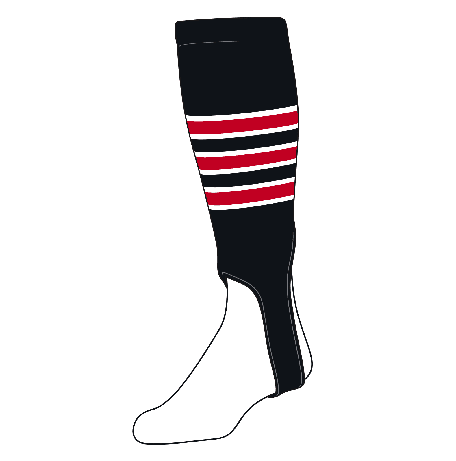 TCK Baseball Stirrups Large (300D, 5in) Black, White, Red - Walmart.com