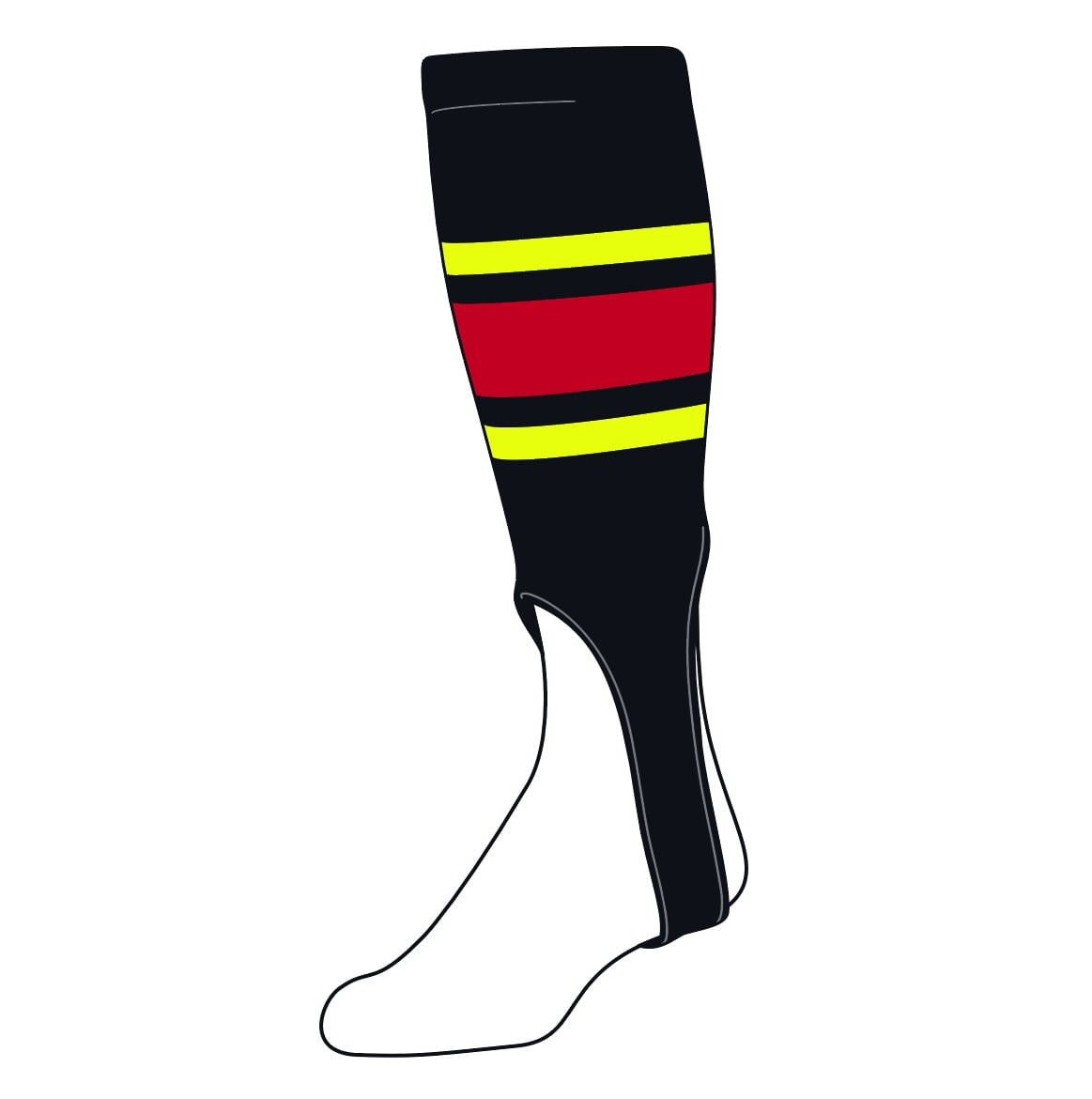 TCK Baseball Stirrups Large (300E, 7in) Black, NEON Yellow, Red ...