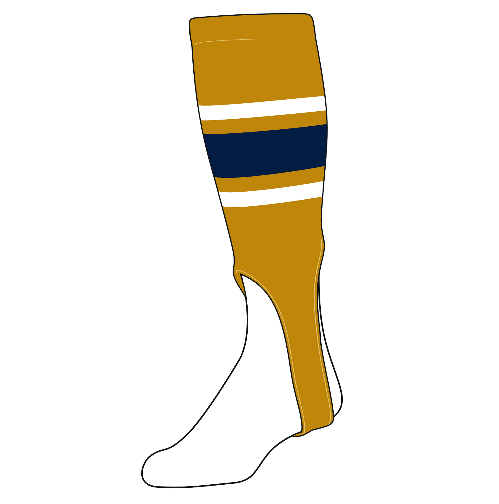 TCK Baseball Stirrups Large (300E, 7in) Old Gold, White, Navy - Walmart.com