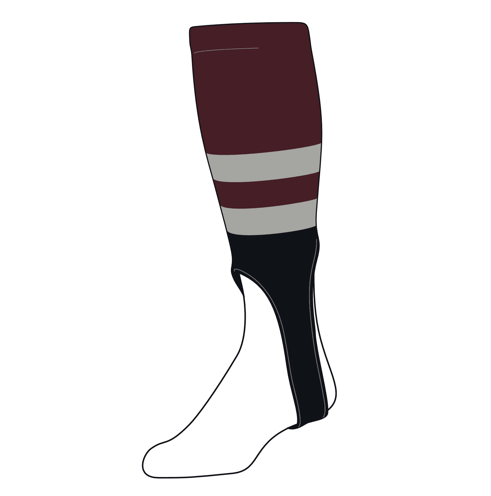 TCK Baseball Stirrups Large (300G, 7in) Maroon, Grey, Black - Walmart.com