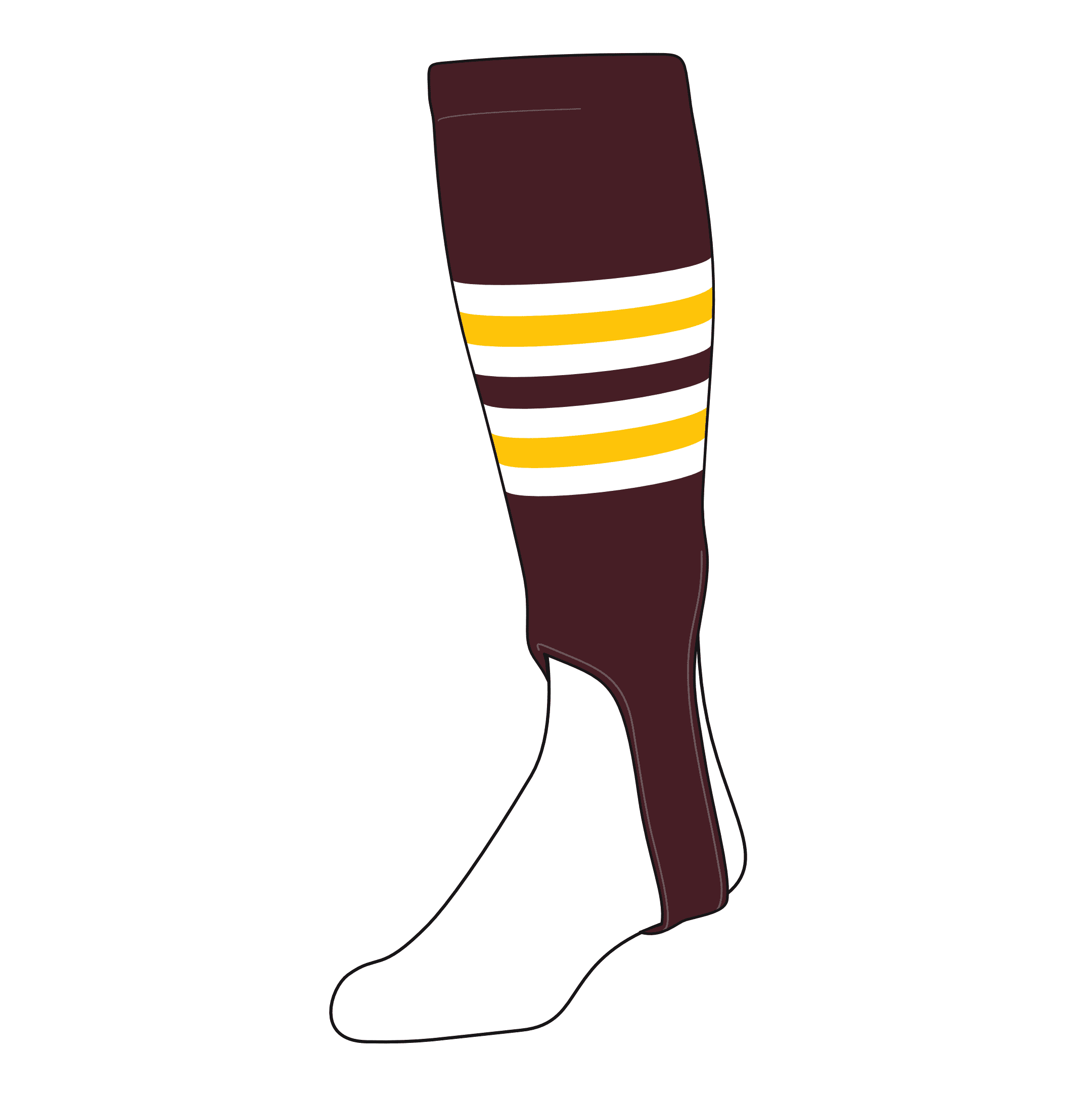 TCK Baseball Stirrups Large (300I, 5in) Maroon, White, Gold - Walmart.com