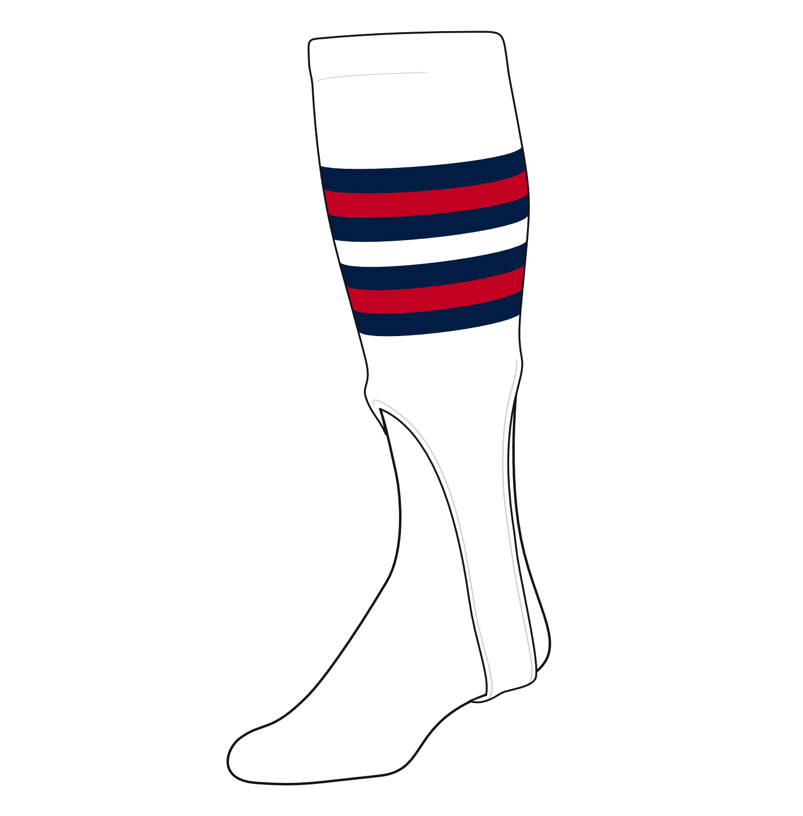 TCK Baseball Stirrups Large (300I, 9in) White, Navy, Red - Walmart.com