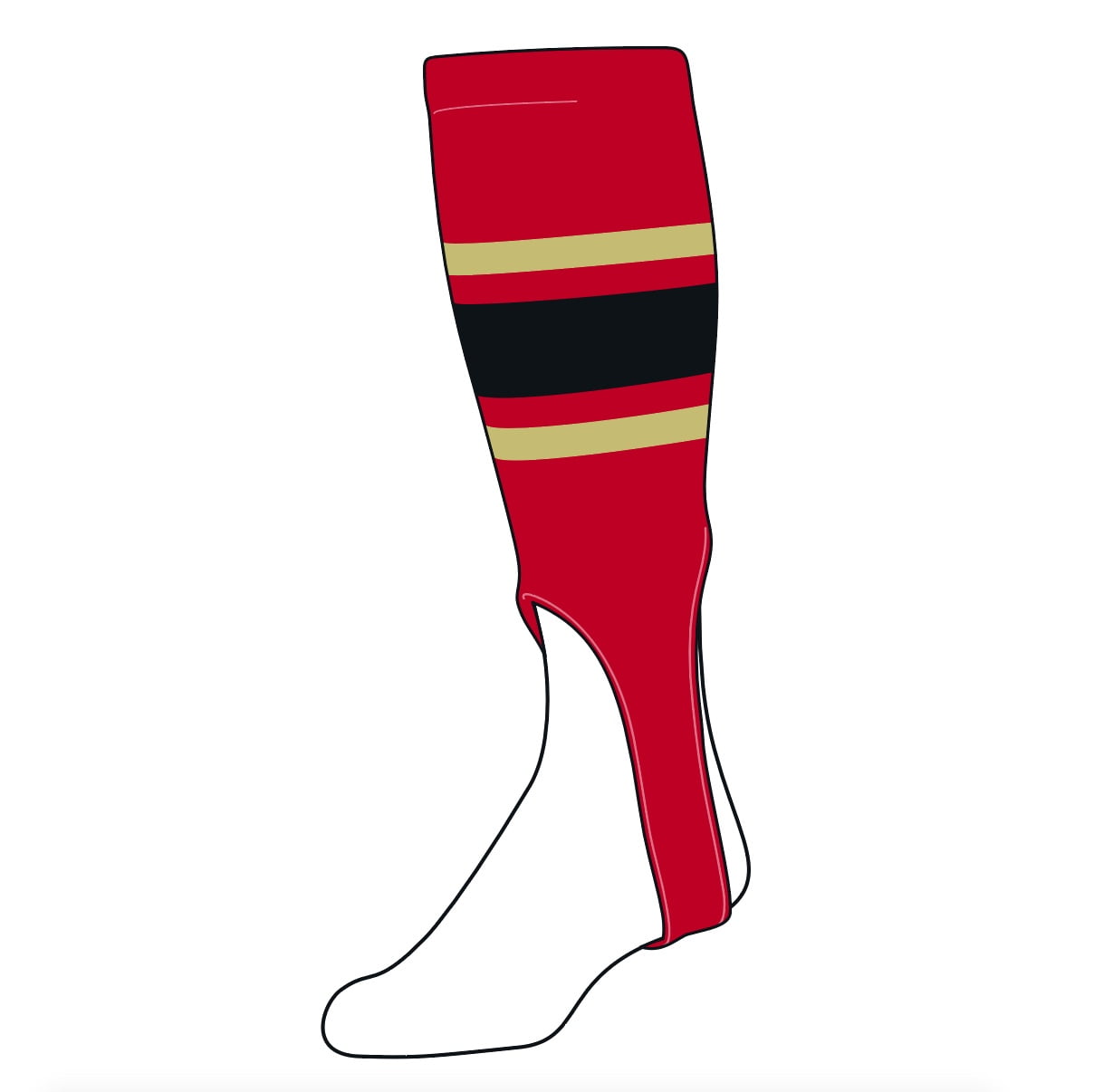 TCK Baseball Stirrups Medium (200E, 7in) Red, Vegas Gold, Black ...
