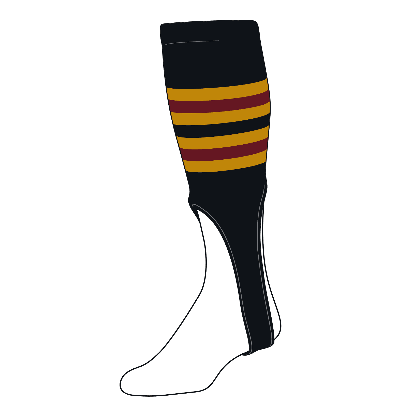 TCK Baseball Stirrups Medium (200I, 9in) Black, Old Gold, Cardinal ...