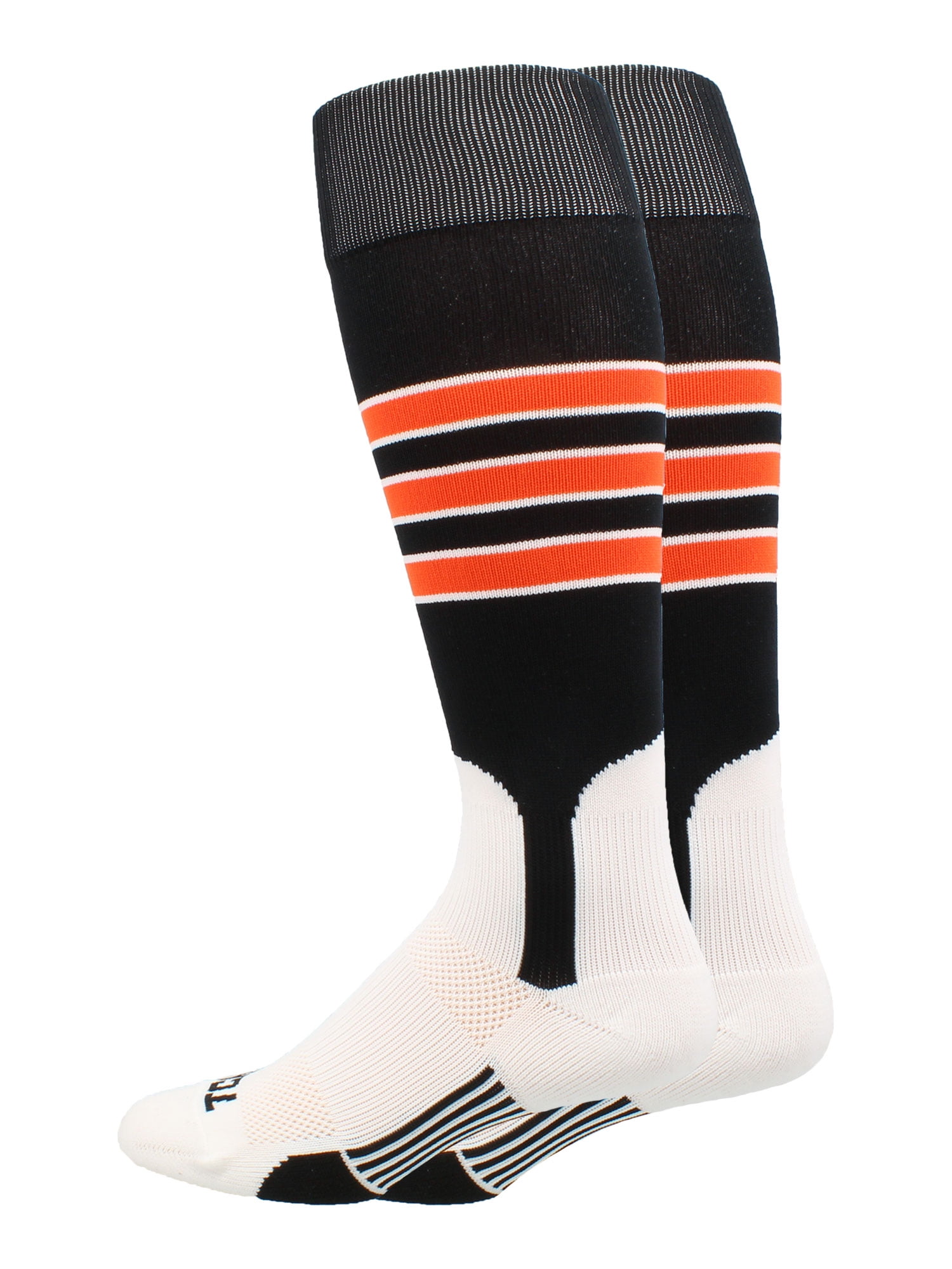 TCK Dugout Knee High Stirrup Socks - Black White Orange - Walmart.com