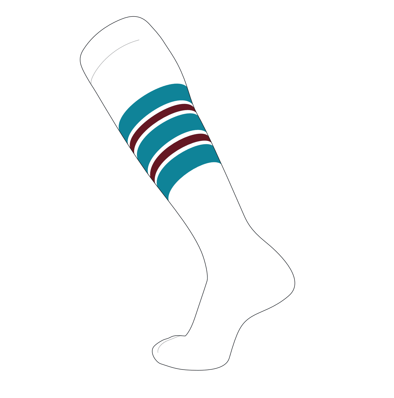 TCK Elite Baseball Football Knee High Striped Socks (F) White, Marlin ...